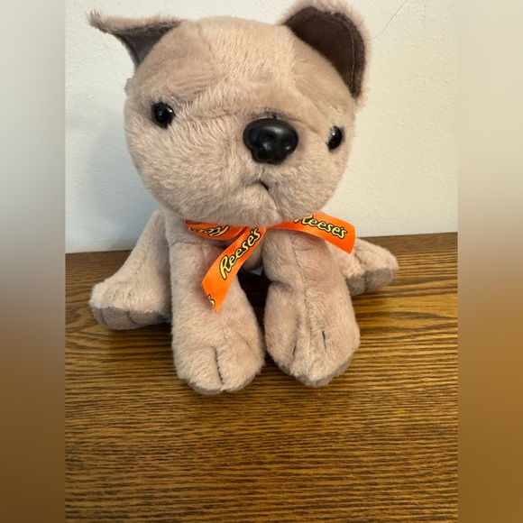 Other | Reeses Galerie Tan Bulldog Orange Bow Dog Plush Stuffed Animal ...